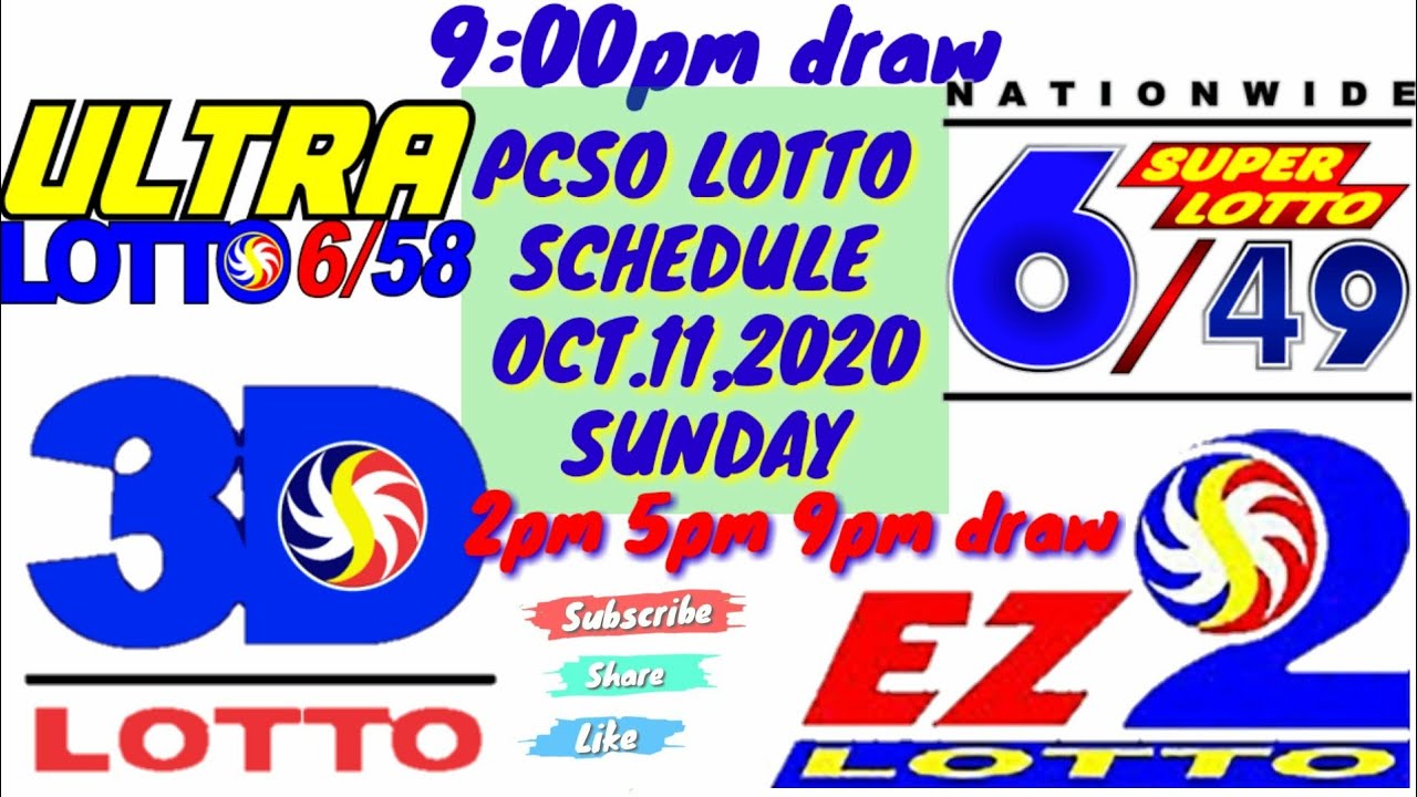 Pcso lotto results schedule today(Oct.11,2020)Sunday - YouTube