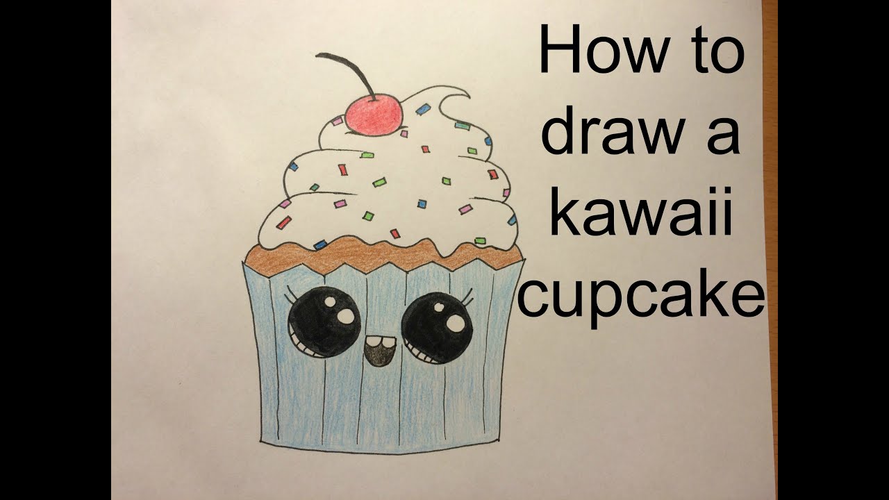 HOW TO DRAW - a kawaii cupcake - YouTube
