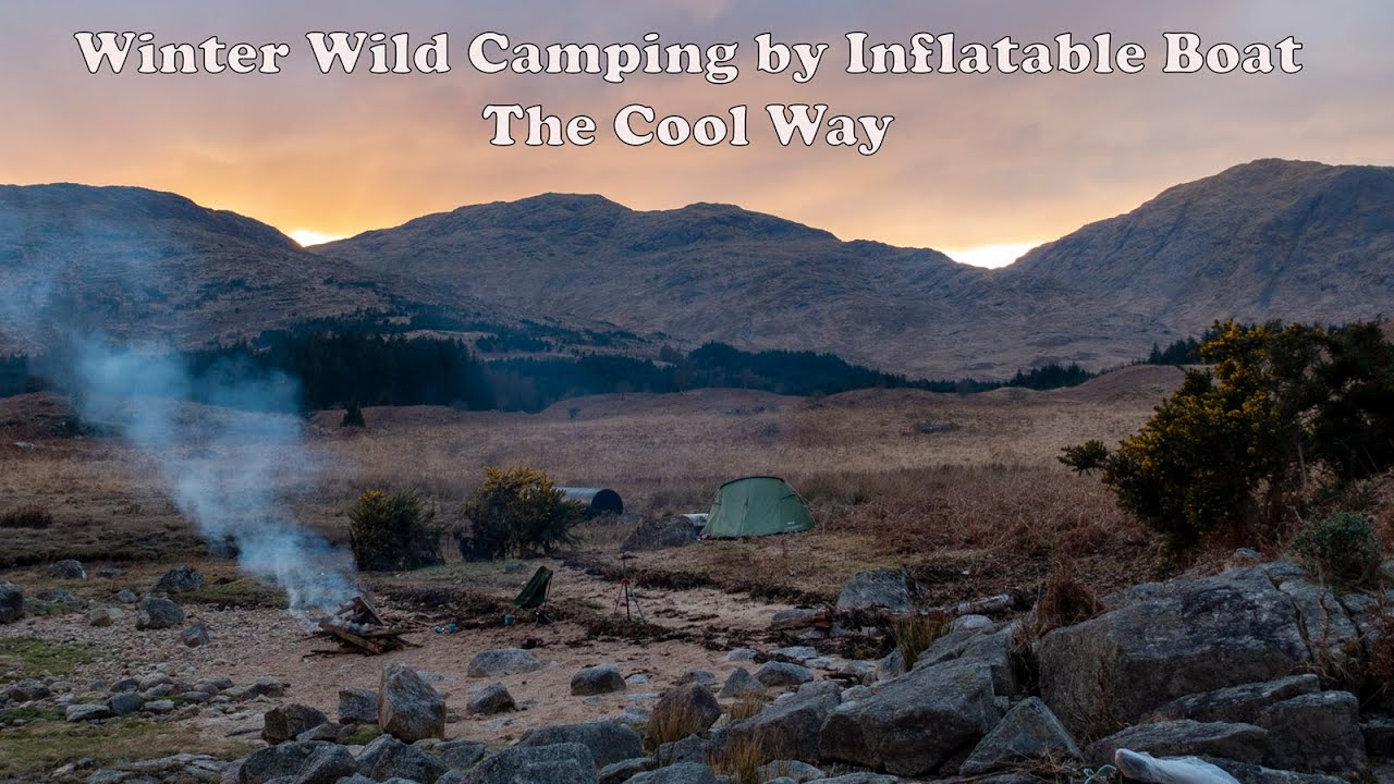 Winter Wild Camping by Inflatable Boat - YouTube