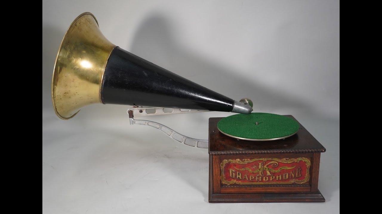 Columbia Graphophone model K Grammophon Phonograph - YouTube