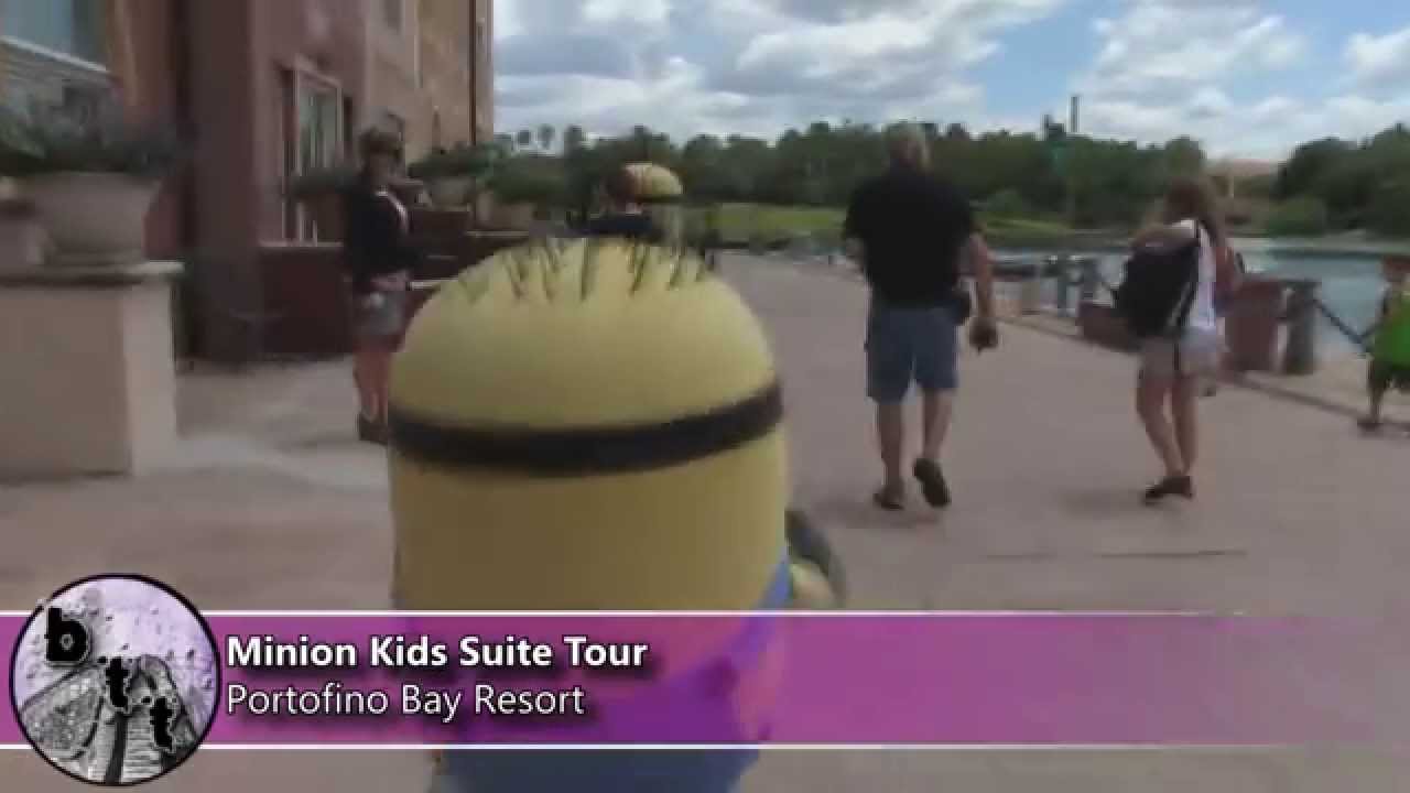Tour of Despicable Me Minion Suites at Portofino Bay Hotel - YouTube