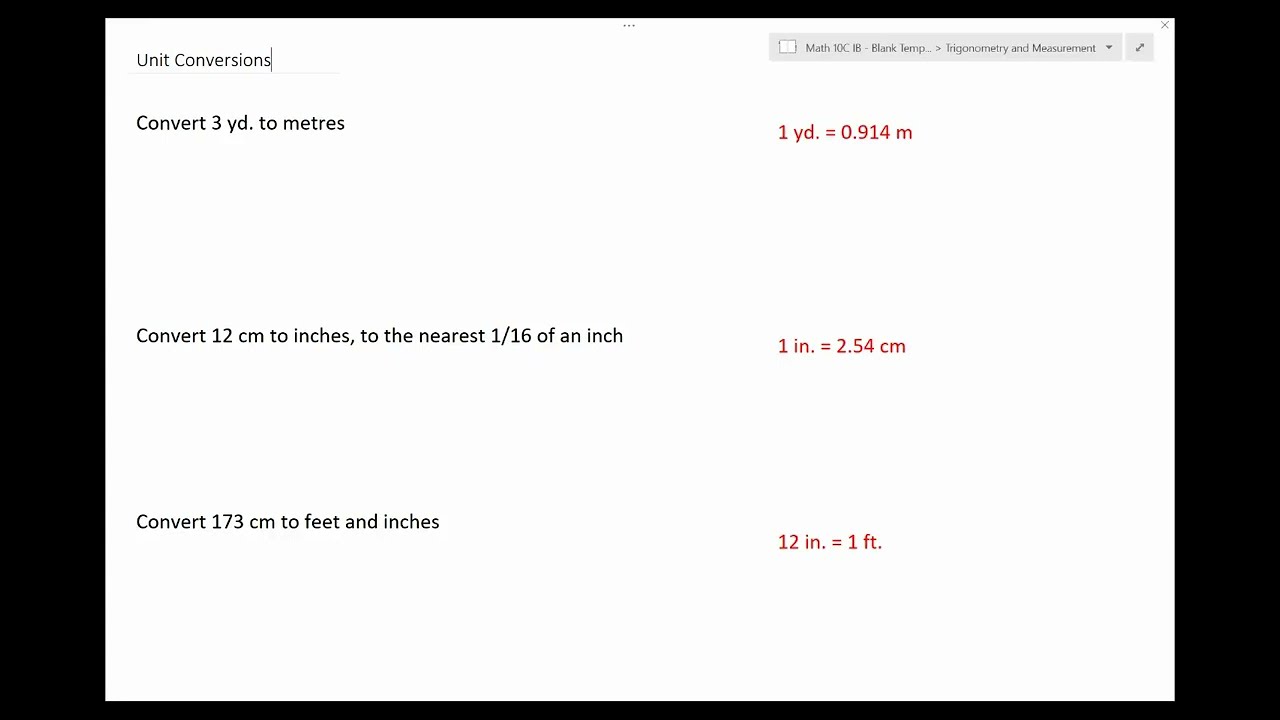 Unit Conversions YouTube Unit Conversions YouTube