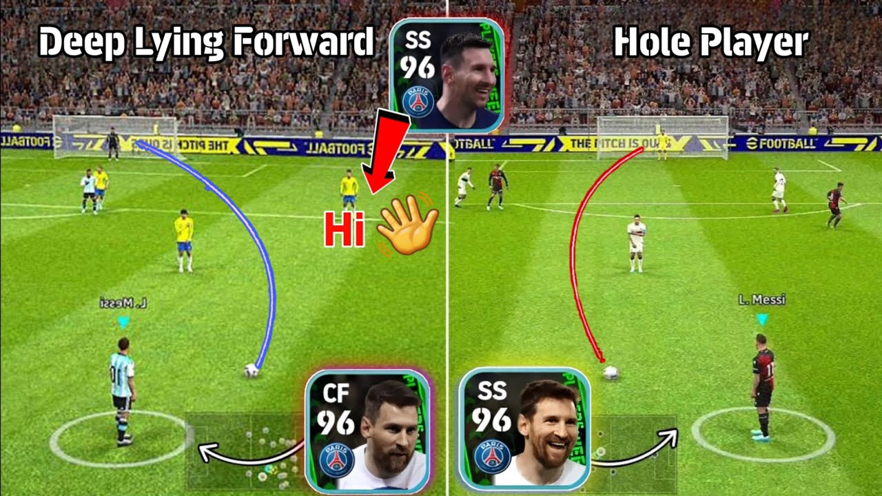 Deep Lying Forward Messi VS Hole Player Messi 😍 | eFootball 2023 Mobile ...