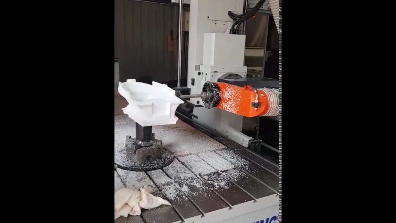 5 axis cnc router, rotation head with rotation table- wood working CNC ...