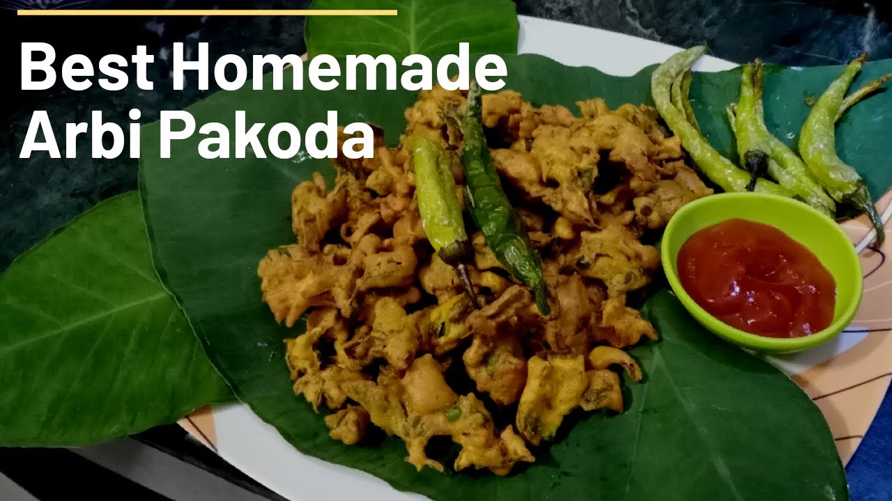 Best Homemade Arbi Pakoda | अरबी के पत्ते का पकोड़ा | Crispy Pakoda ...