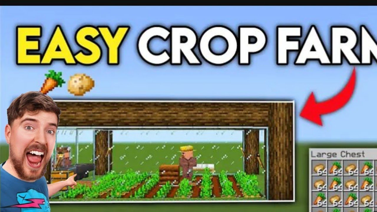 Minecraft Villager Auto Crop Farm Tutorial - Potato Wheat Carrot ...