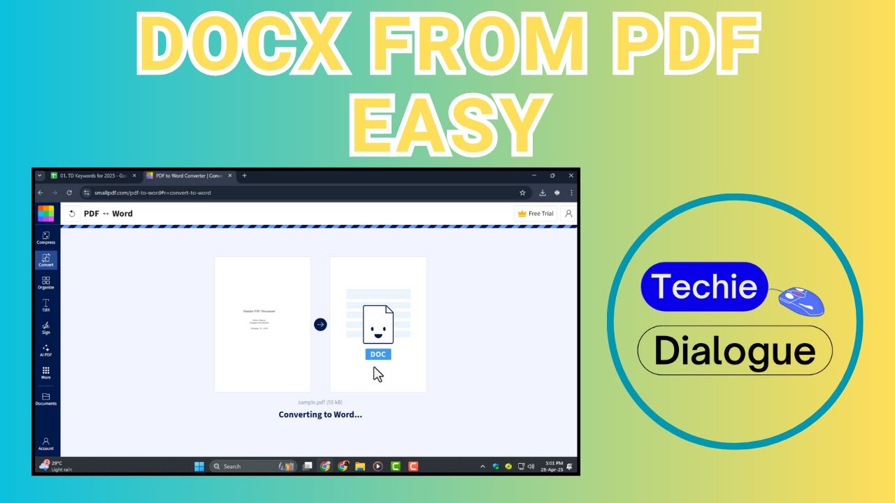 How To Convert PDF Into Docx In Laptop - Detailed Tutorial - YouTube