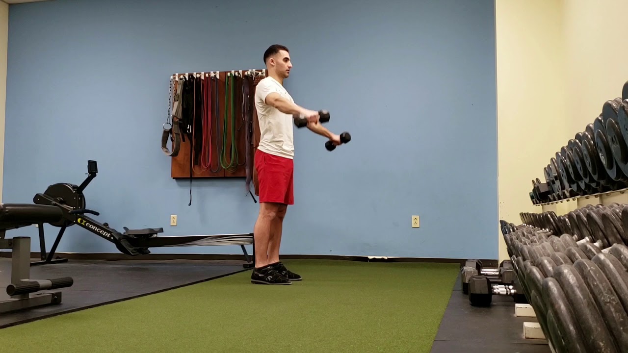 Dumbbell side raise: In scapular plane - YouTube