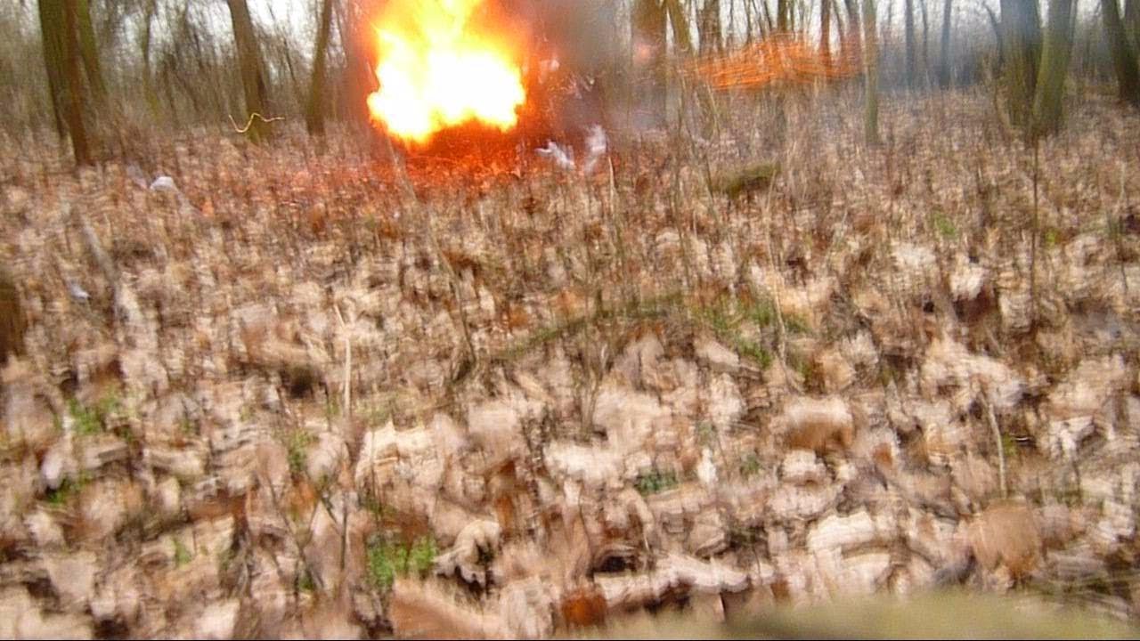 Explosion with Flash Powder ( Kmno4 ) 50g - Forest Old Stump - YouTube