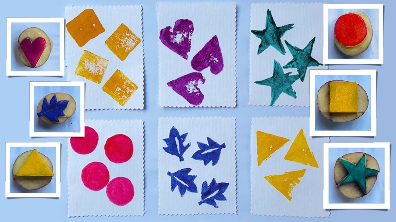 Potato Stamping Activity | Learn How to Use Stamps for beginners ...