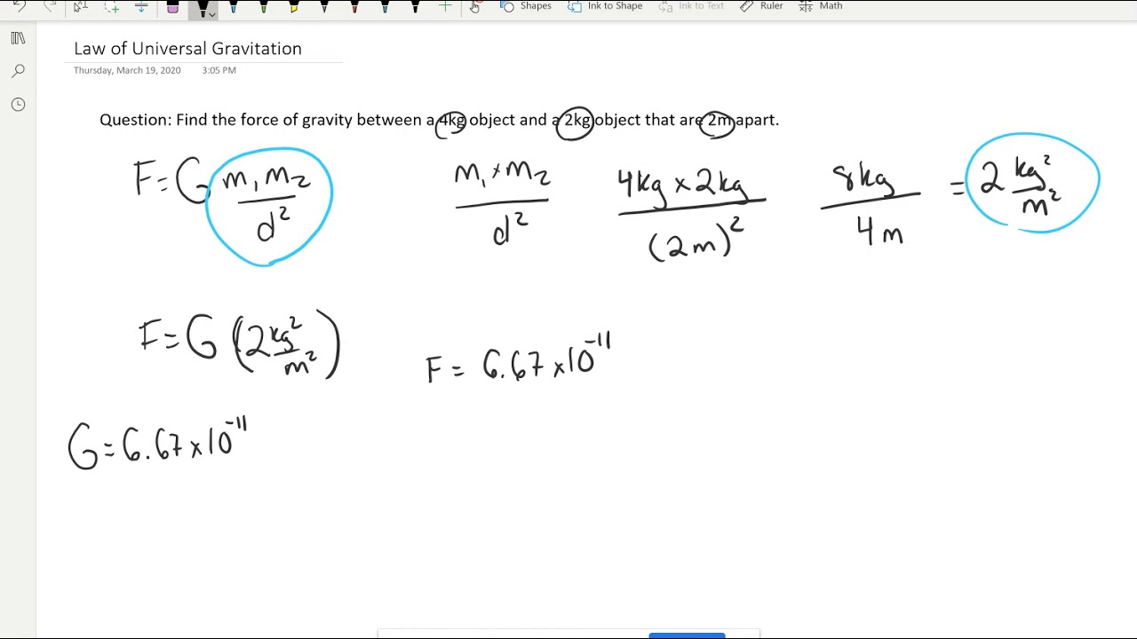 Law of Universal Gravitation Equation - YouTube