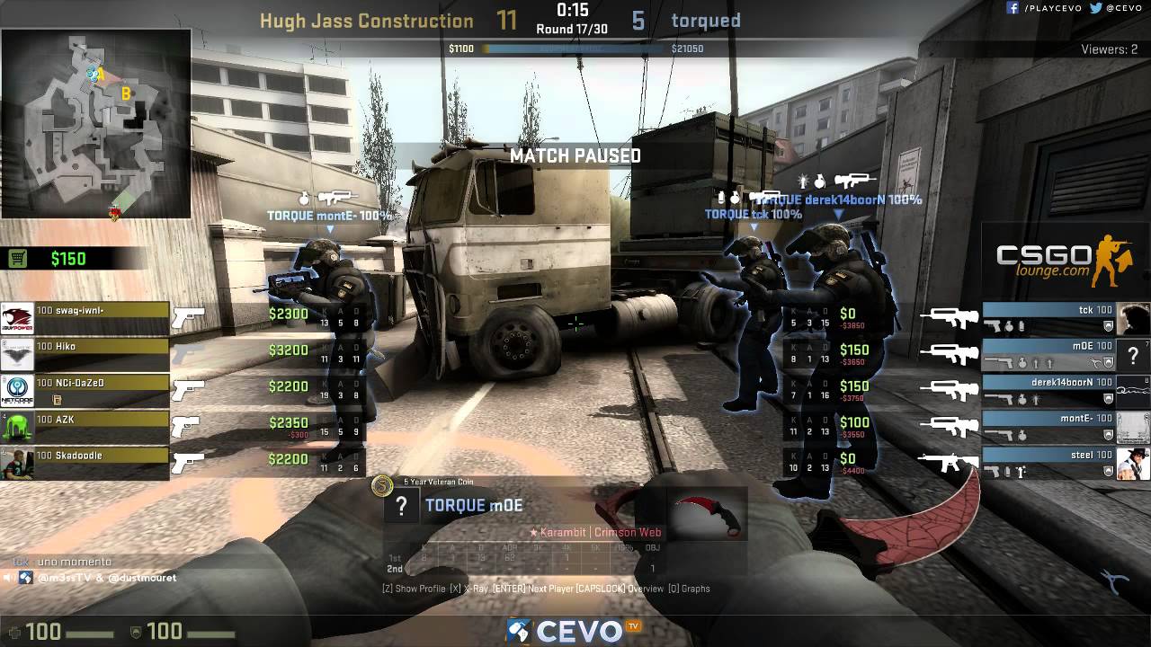 Torqued vs HJC (CEVO-P CS:GO Season 6) - m3ss & DustMouret - YouTube
