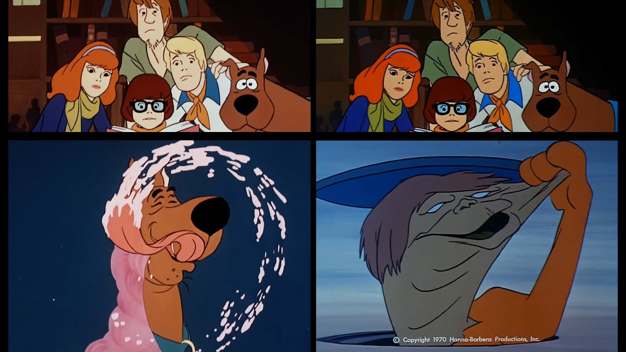 Scooby Doo - Season 1 & 2 (L&R) side-by-side comparison (1969 & 1970 ...
