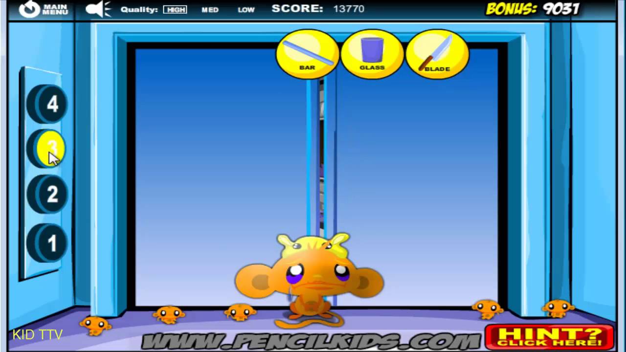 Chú khỉ buồn 10: Thang máy - Monkey Go Happy 10 Elevators - YouTube
