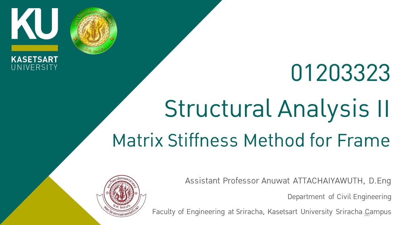 Structural Analysis II: Matrix stiffness method for frame - YouTube