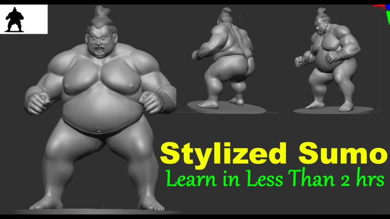 Stylized Sumo Wrestler Sculpting Zbrush Tutorial #3d - YouTube