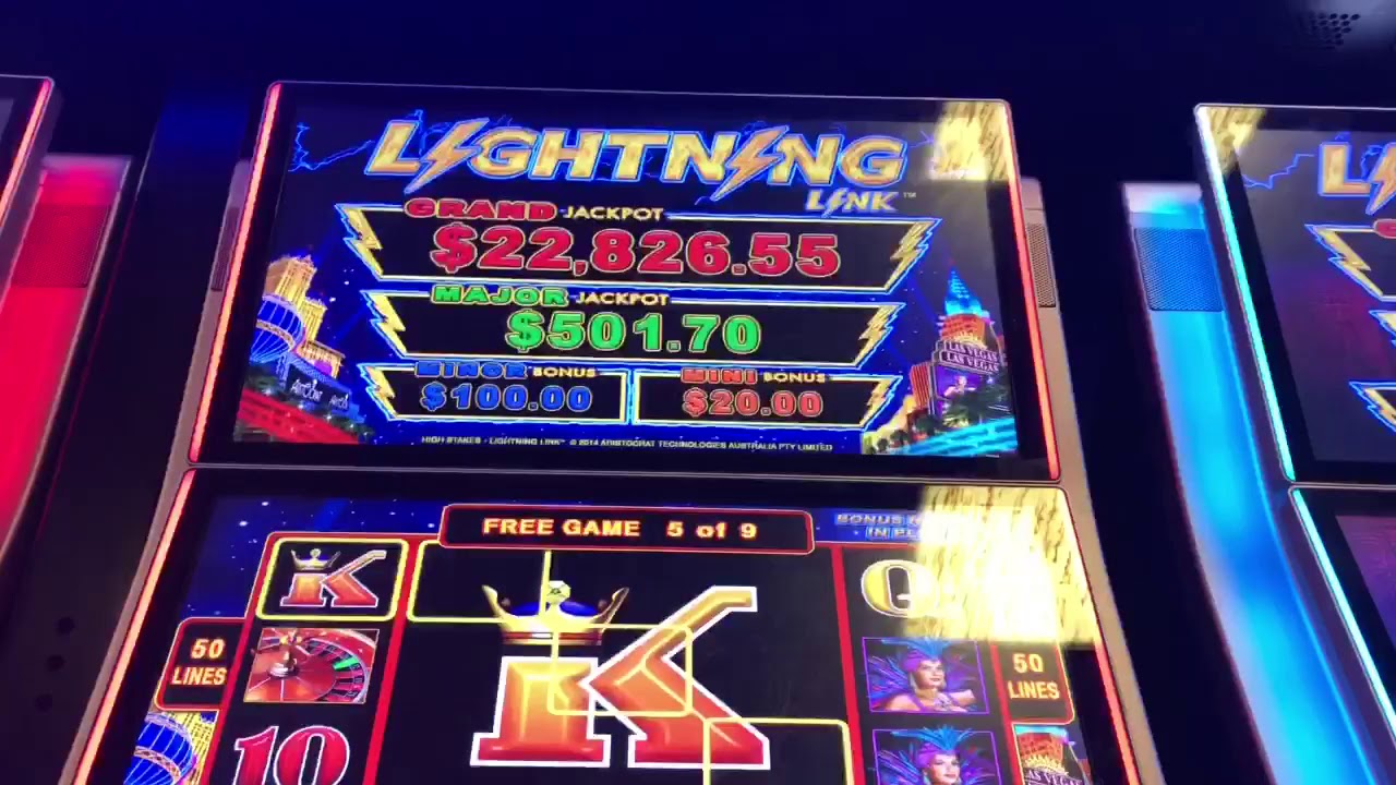 Lightning link high stakes slot machine bonus - YouTube