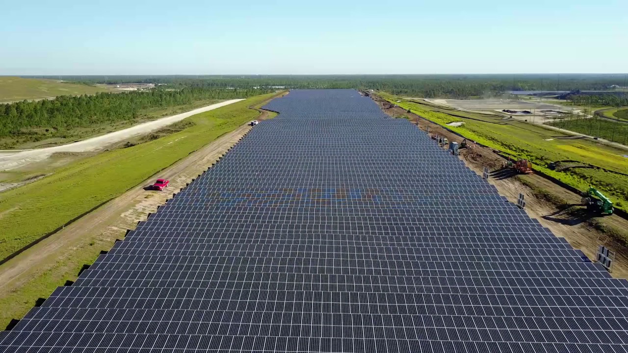 Aerial View of OUC Solar Farm in East Orange County - YouTube