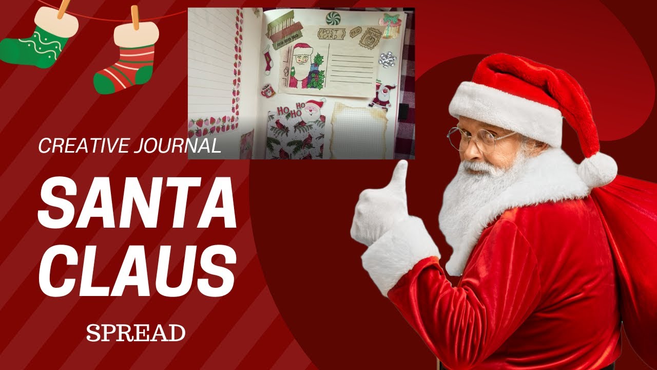 Christmas Santa Spread! ASMR Creative journaling - YouTube