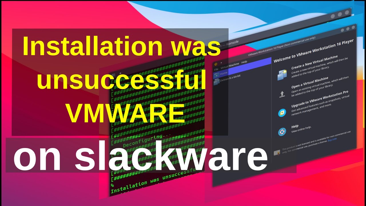 Instalasi vmware gagal di slackware | Installation was unsuccessful vmware slackware - YouTube