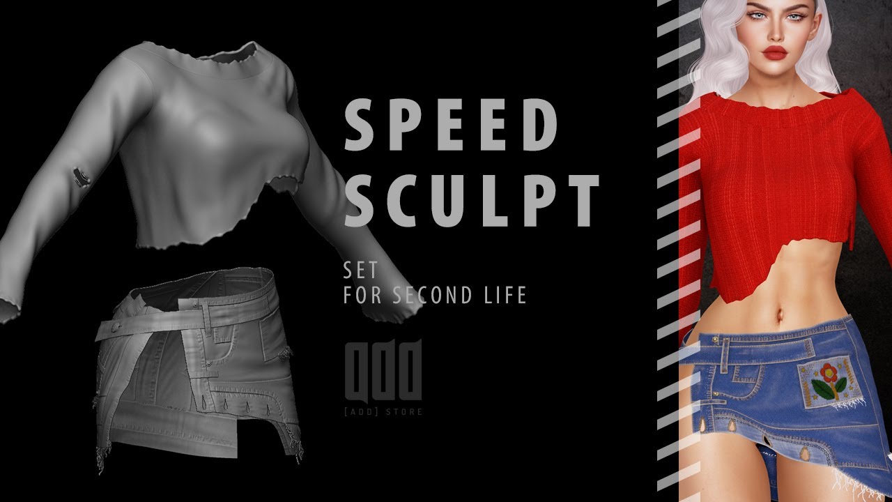 Speed sculpt - Zbrush - Set of clothes - for Second Life - YouTube