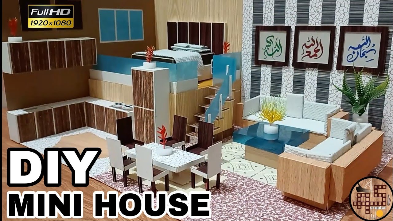 DIY Miniature Cardboard House #03 Mini House... A.S Creator.... - YouTube
