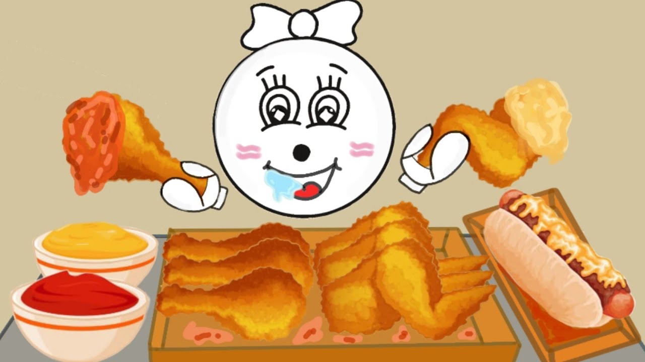 ||Asmr|| Animated hot dog and spicy chicken mukbang Animation 🍗🌭 - YouTube