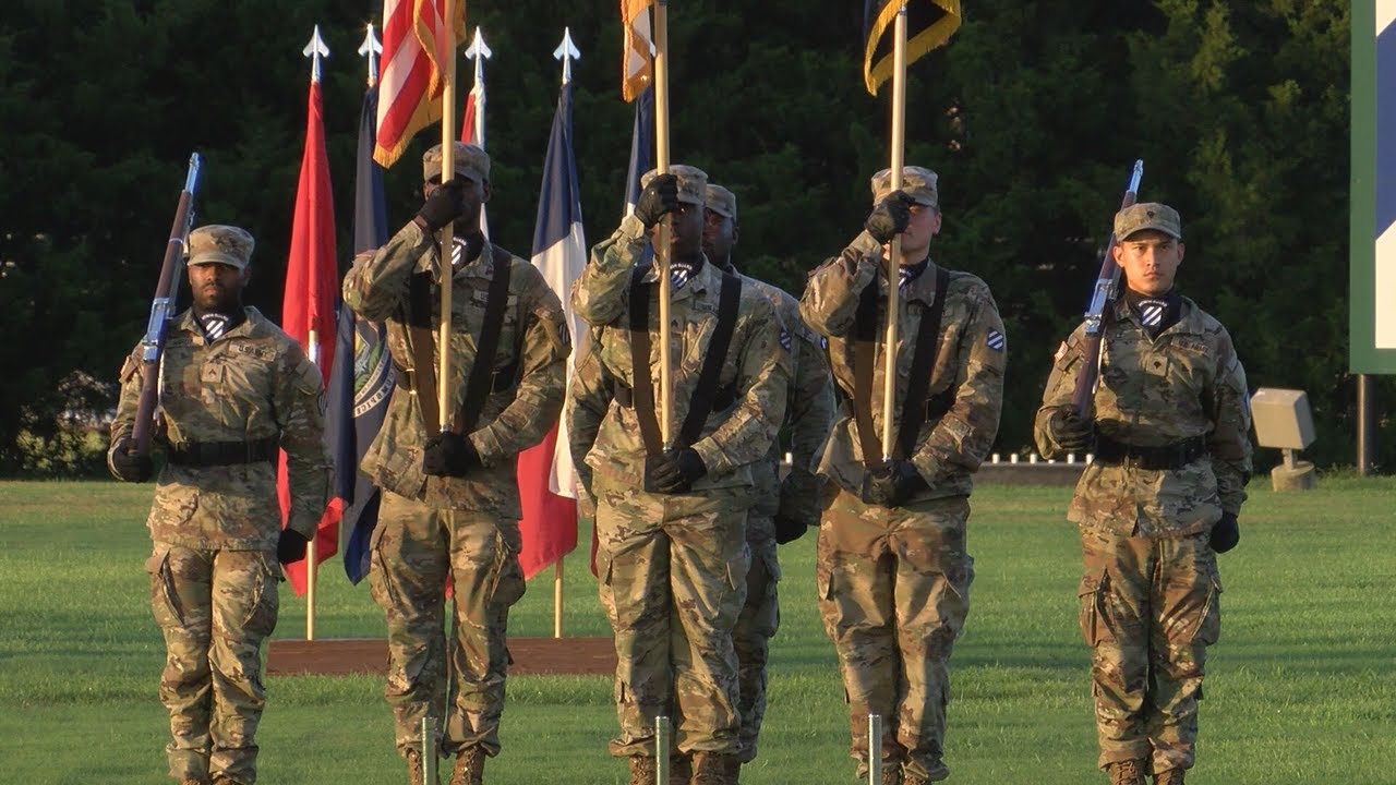 3rd Infantry Division holds Twilight Tattoo, casing colors before ...