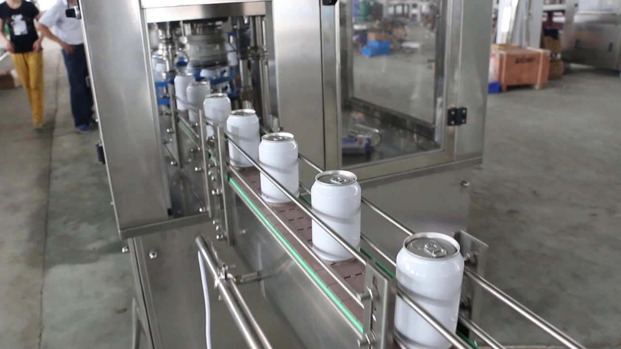 12-12-1 Tin can beverage filling production line - YouTube