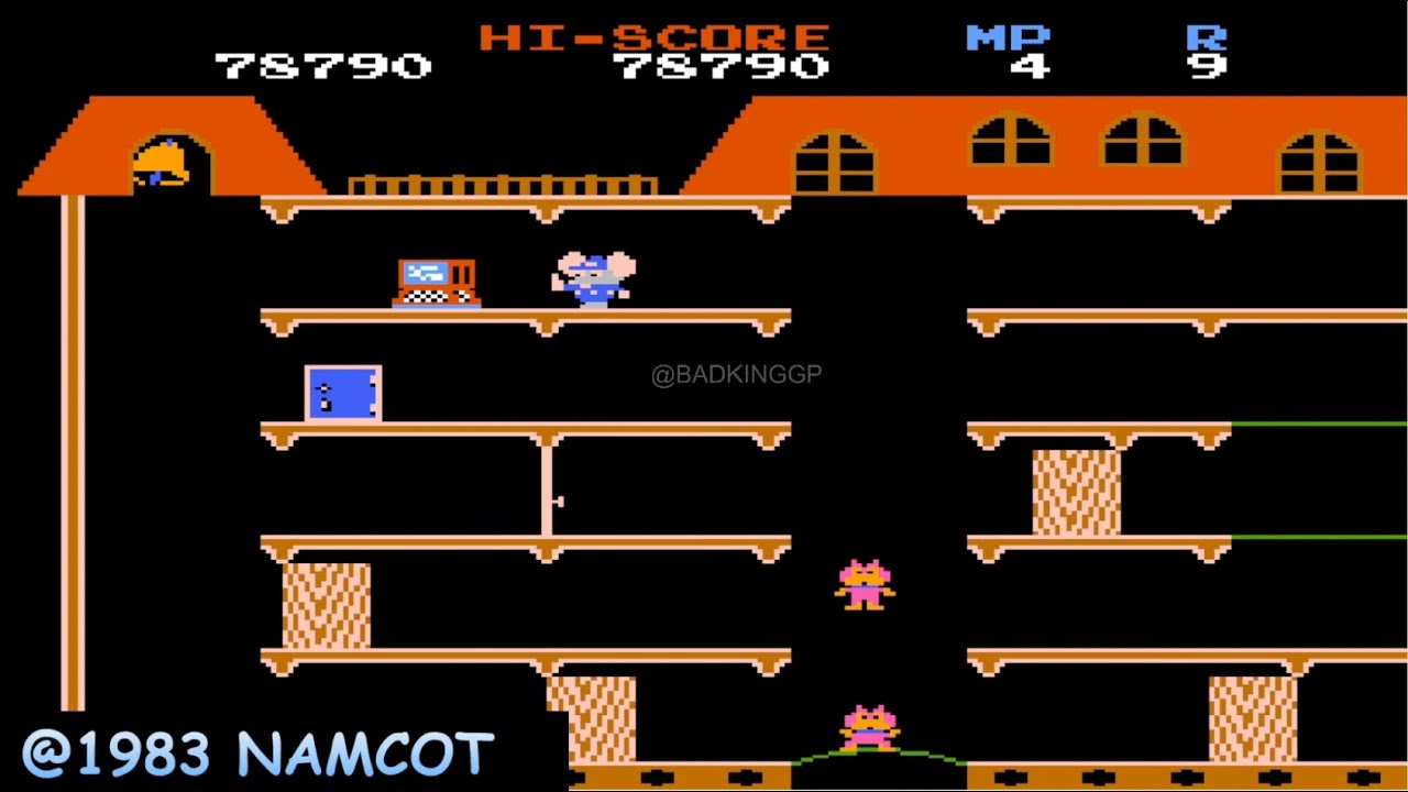 MAPPY (NES) 99 STAGES MAX GAMEPLAY WALKTHROUGH - YouTube