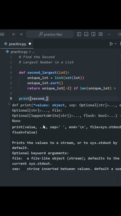 Find the second largest | | #python #pythonprogramming#coding#learnpython #pythonforbeginners ...