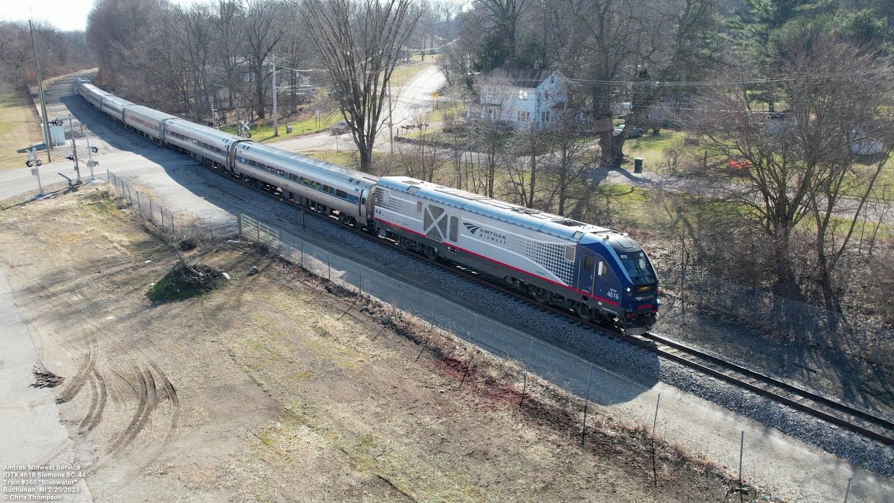 Idtx 4616 (amtrak Midwest) Buchanan, Mi 2 20 23 Train 365 - Youtube