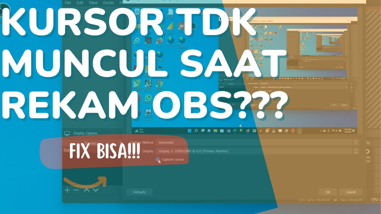 Cara Memunculkan Cursor di OBS Studio - YouTube