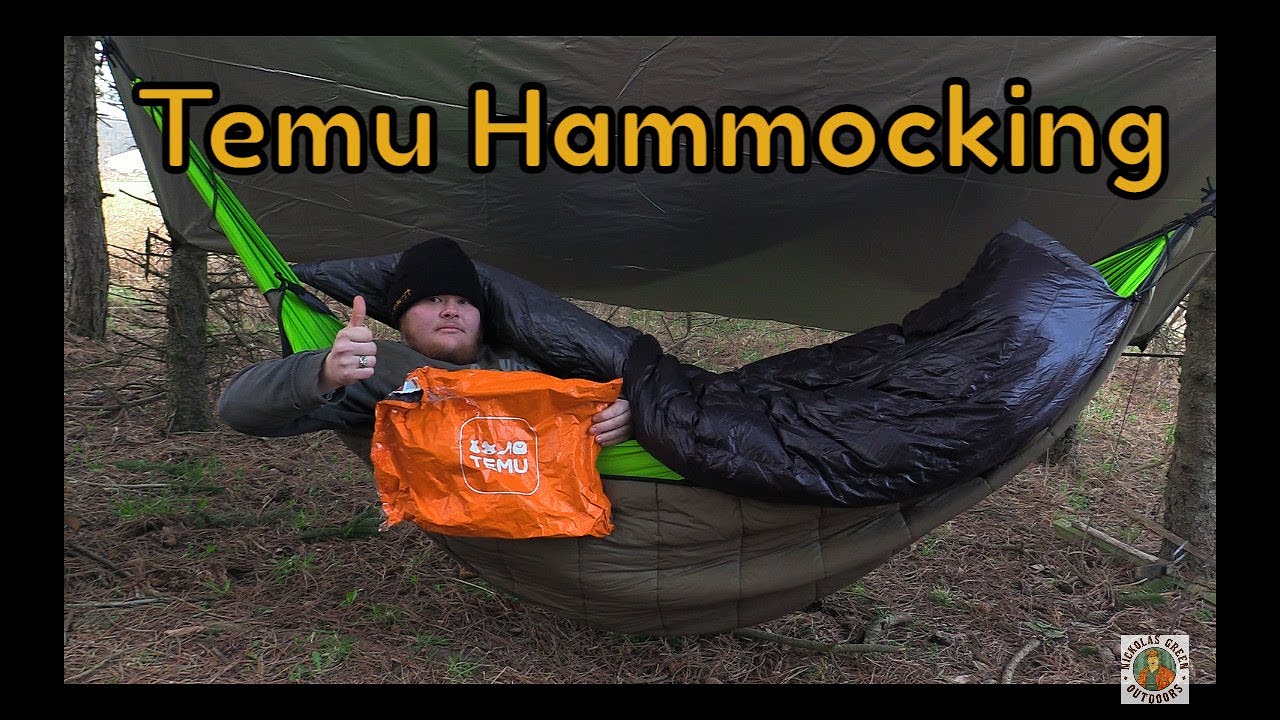 Cold Night Hammock Camping With Only Temu Gear - YouTube