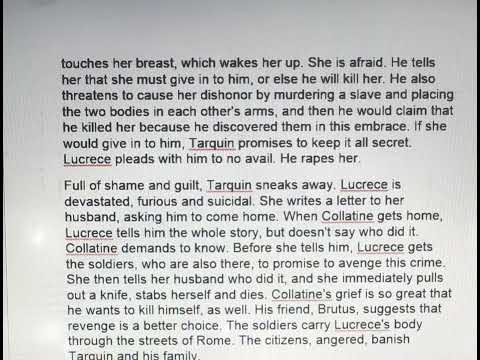 The Rape of Lucrece long narrative poem of William shakespeare - YouTube