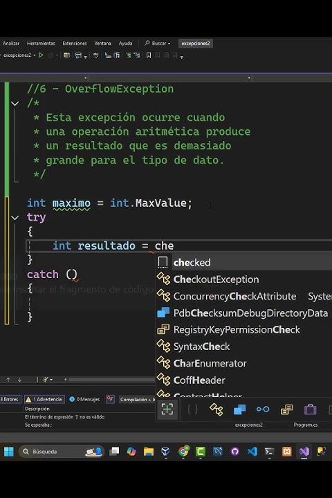 Ejemplo de OverflowException #csharp #microsoft #net - YouTube