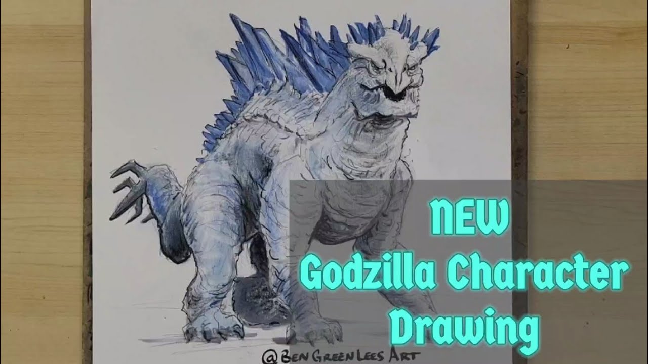 New Godzilla Character Drawing Shimo Time-lapse process sketch - YouTube