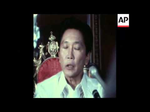 SYND 2 3 75 PRESIDENT FERDINAND MARCOS OF THE PHILIPPINES HOLDS PRESS ...