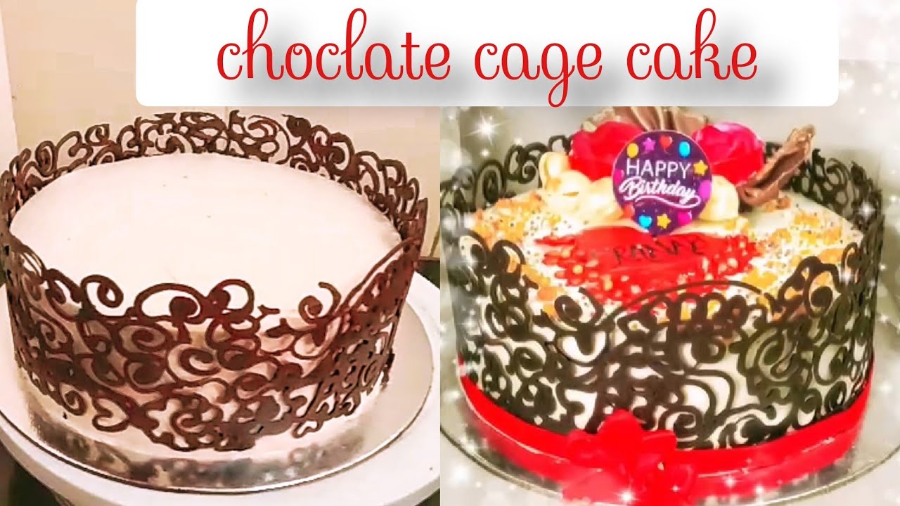 Chocolate cage decorations /chocolate cage cake / choclate garnishing ...