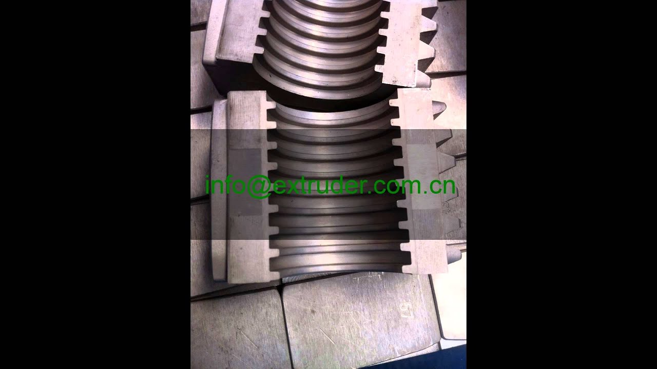 corrugated pipe forming mould, mould block - YouTube