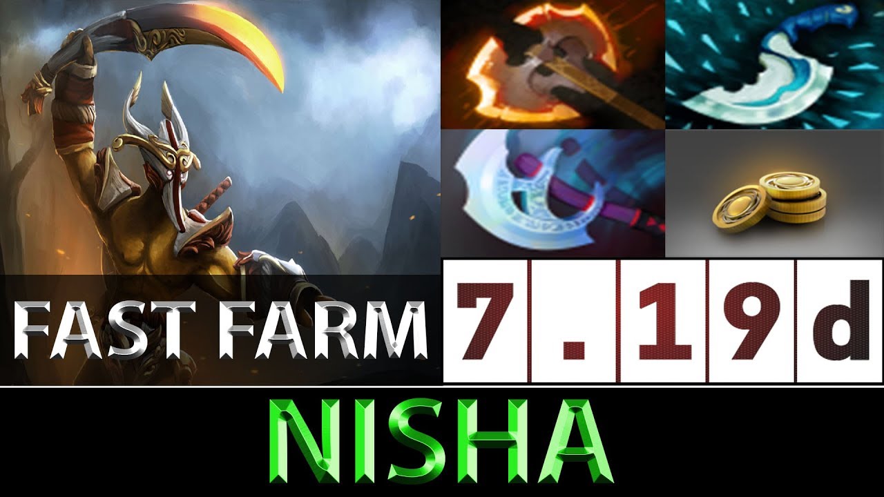 Nisha [Juggernaut] Fast Farm Polish Efficiency Dota 2 7.19d - YouTube