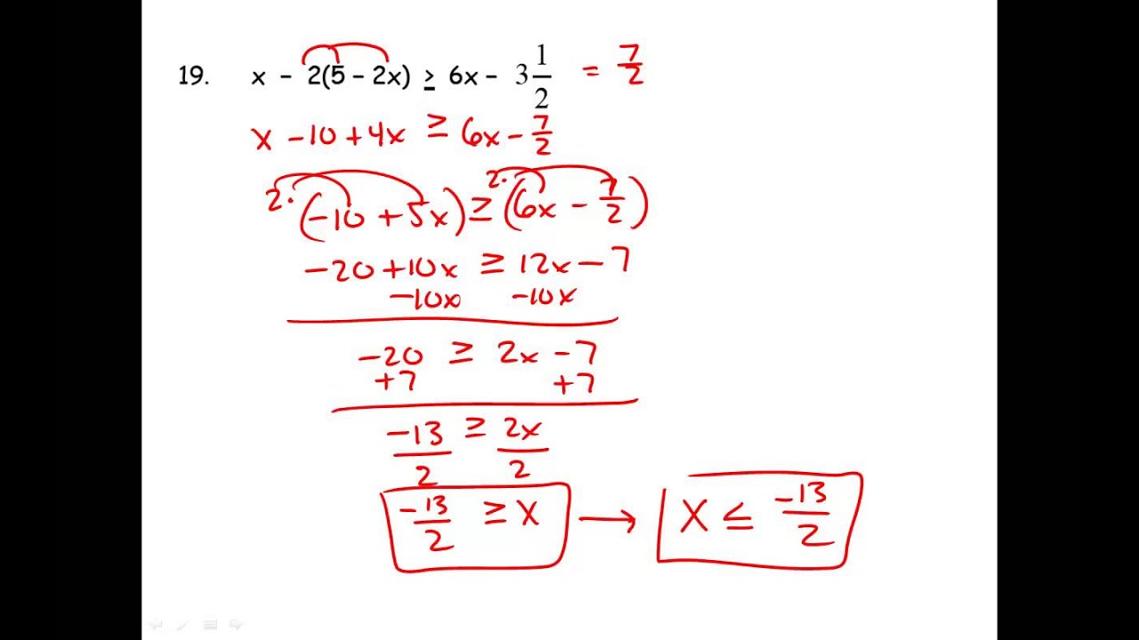 Algebra 2 Fall Final Review Packet Unit 1 odds - YouTube