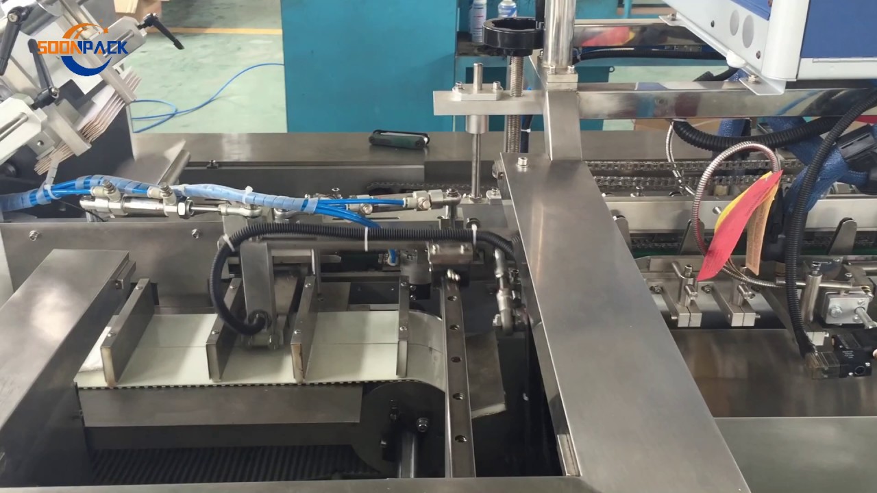 Casing machine, how to load products into case automatically? - YouTube