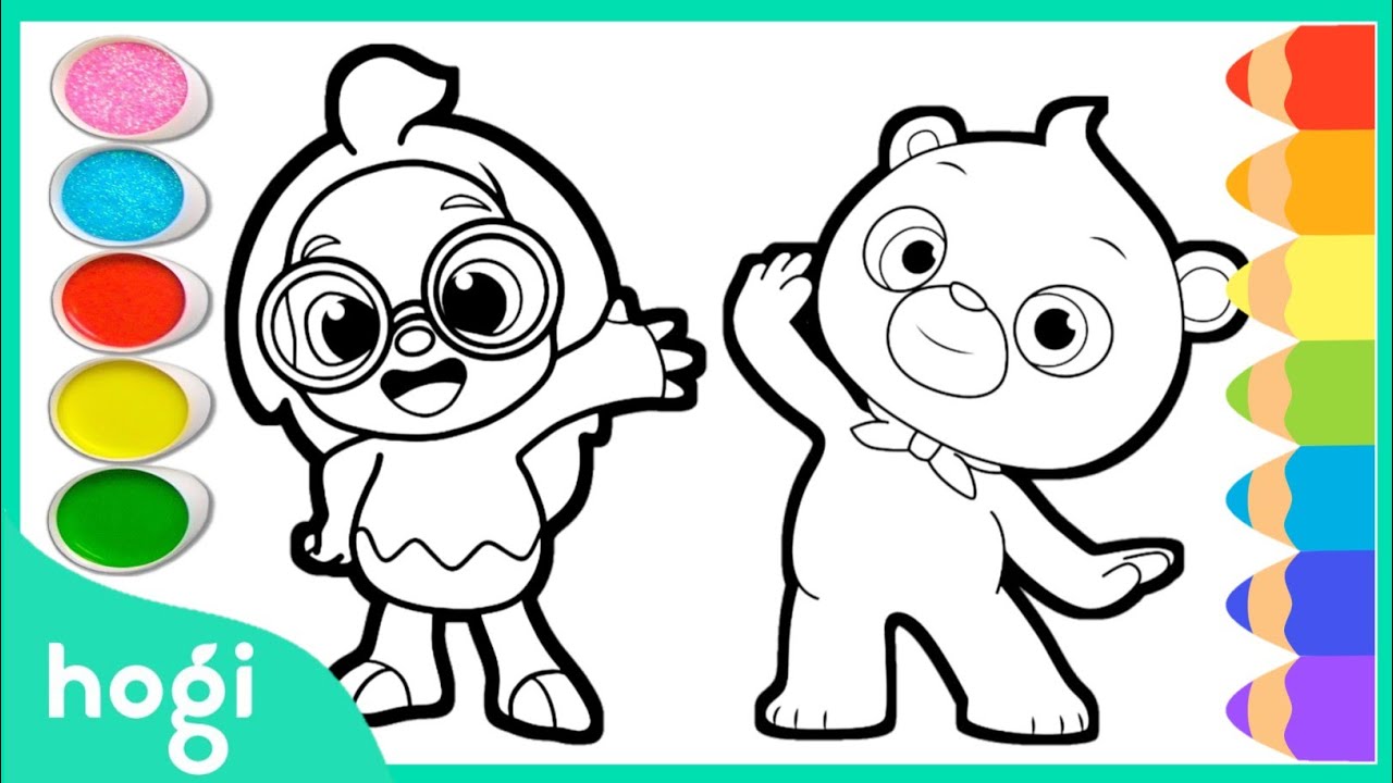 Coloring Fun Hogi Pinkfong with Bebba - Easy Drawing Pinkfong Hogi ...