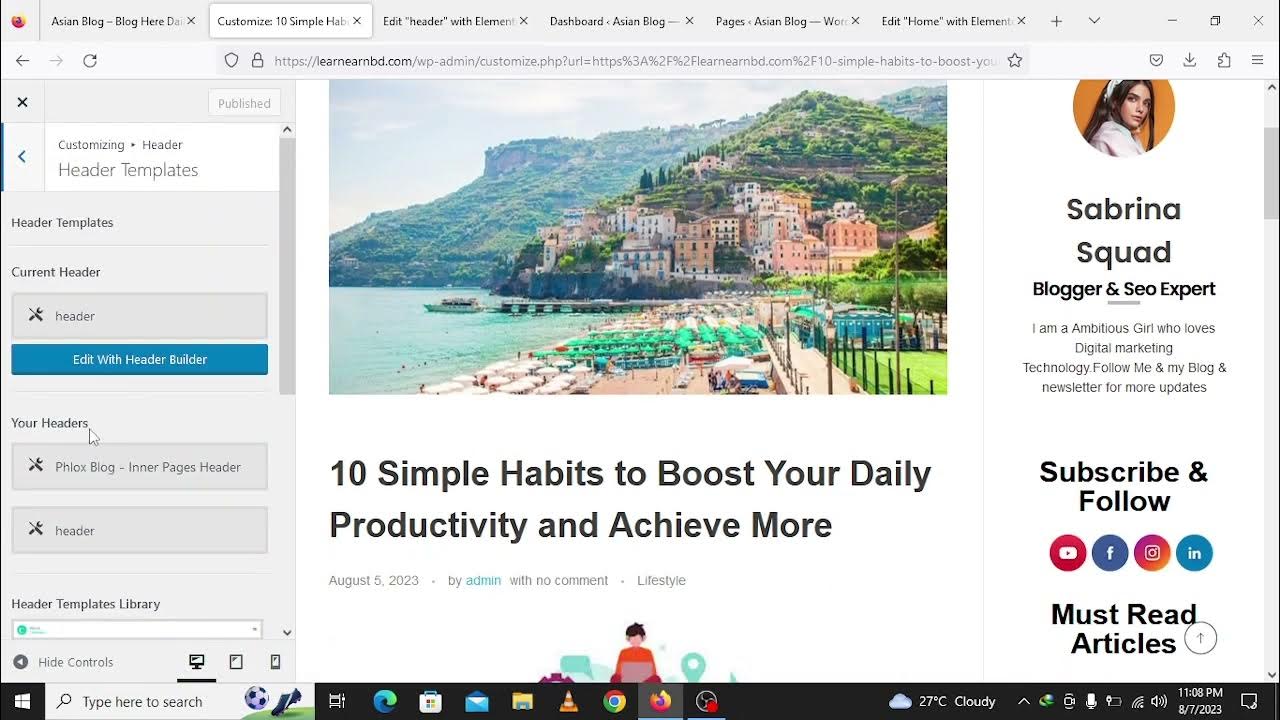 How to Create a Blog WordPress Website Part 05 - YouTube