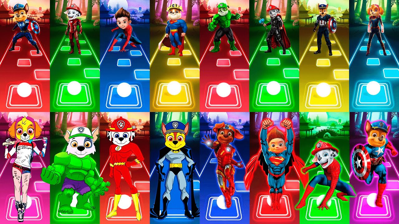 BEST Paw Patrol Superhero Chase - Skye - Marshall - Rubble - Rocky and ...