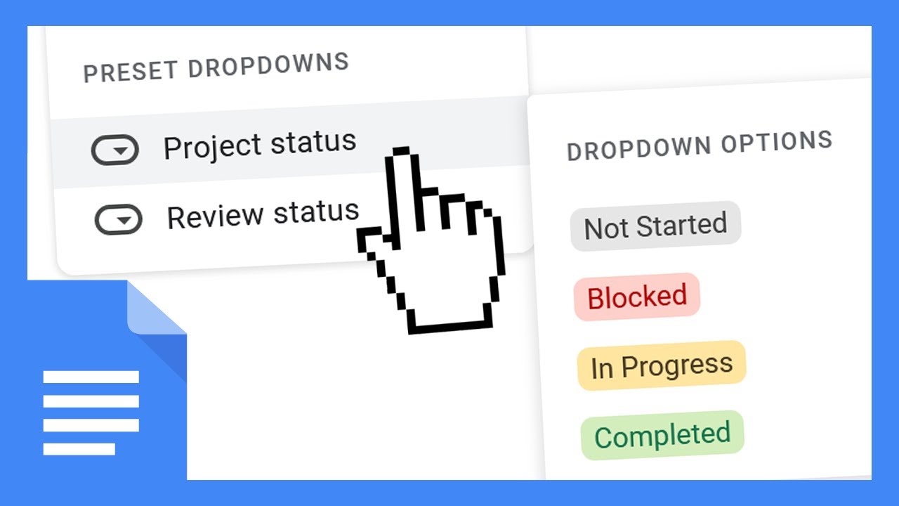 Google Docs Tutorial: Custom Dropdown Menus - YouTube