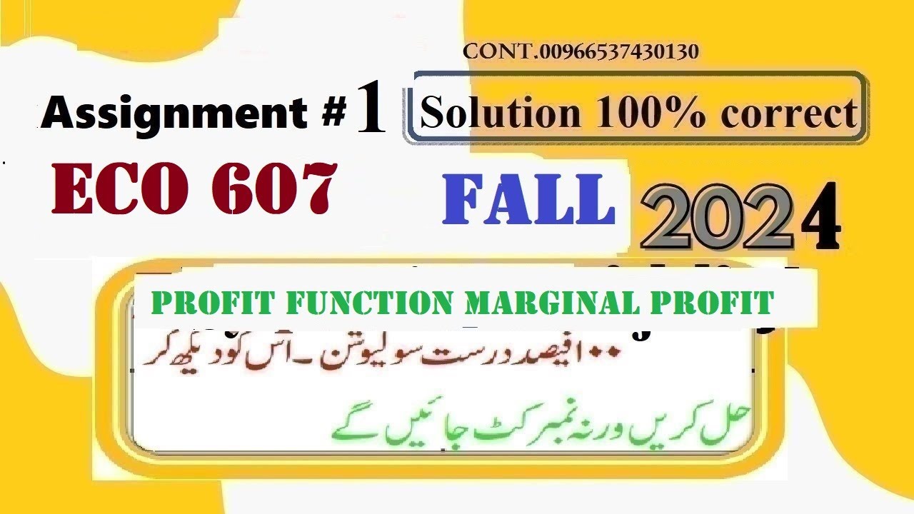 Eco 607 assignment 1 solution fall 2024|eco607 assignment 1 solution fall 2024 - YouTube
