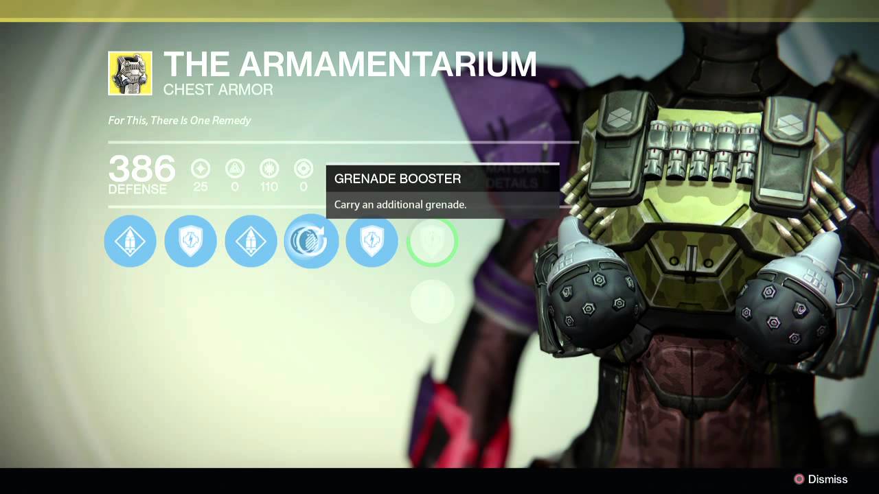 Destiny! Titan Exotic Chest Armor The Armamentarium! - YouTube