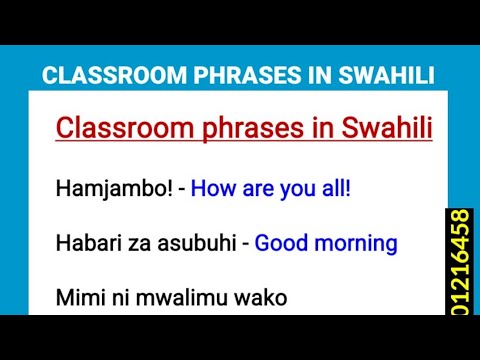 Classroom phrases in Swahili - YouTube
